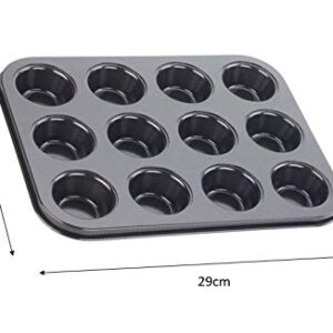 Tala Performance, 12 Cup Mini Bun Tin, Professional Gauge Carbon Steel with Whitford Eclipse Non-Stick Coating, Cupcake Pan and Tray