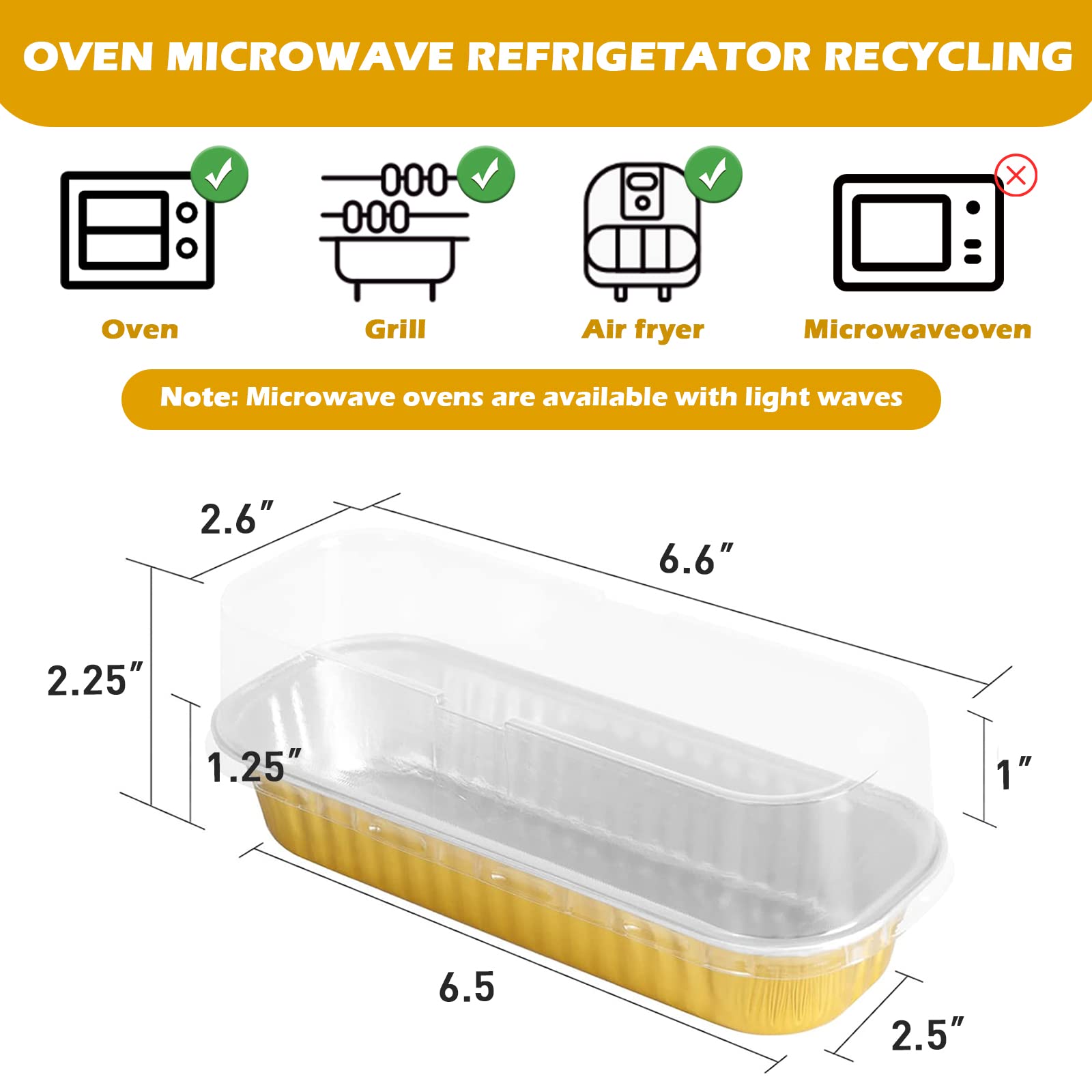 Adofect 60 Pack Aluminum Foil Mini Loaf Pans with Lids, 6.8oz Disposable Aluminum Baking Ramekins Pans With Lids, Gold Cupcake Baking Cups Ramekins Muffin Tins Brownie Pan