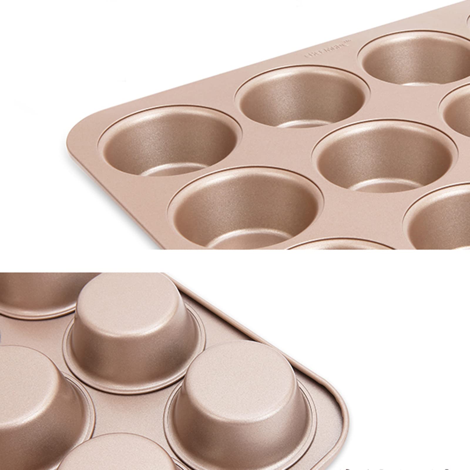 CHEFMADE 12-Cup Round Muffin and Cupcake Pan, Non-Stick Bakeware