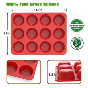 SILIVO 2x Silicone Muffin Pans + 2x Silicone Brownie Pans