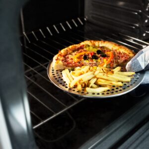 Norjac Pizza Pan with Holes, 12 Inch, 2 Pack, Restaurant-Grade, 100% Aluminum, Perforated Pizza Pan, Oven-Safe, Rust-Free.