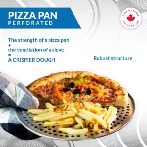 Norjac Pizza Pan with Holes, 12 Inch, 2 Pack, Restaurant-Grade, 100% Aluminum, Perforated Pizza Pan, Oven-Safe, Rust-Free.