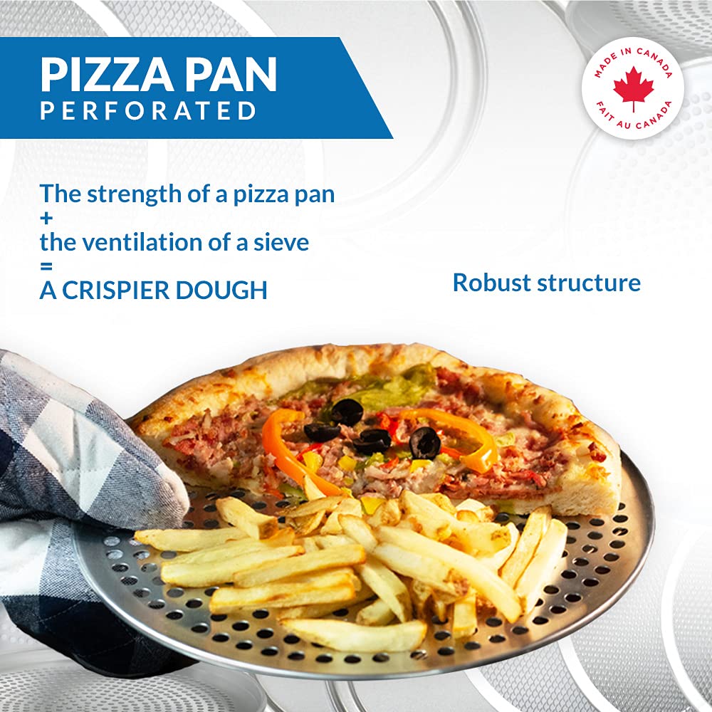 Norjac Pizza Pan with Holes, 12 Inch, 2 Pack, Restaurant-Grade, 100% Aluminum, Perforated Pizza Pan, Oven-Safe, Rust-Free.