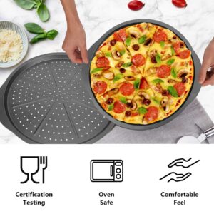 Beasea Pizza Pan for Oven, 13 Inch Nonstick Homemade Pizza Pan Tray with Holes Carbon Steel Round Pizza Bakeware Sheet for Restaurants and Homemade Oven Baking