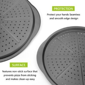 Beasea Pizza Pan for Oven, 13 Inch Nonstick Homemade Pizza Pan Tray with Holes Carbon Steel Round Pizza Bakeware Sheet for Restaurants and Homemade Oven Baking