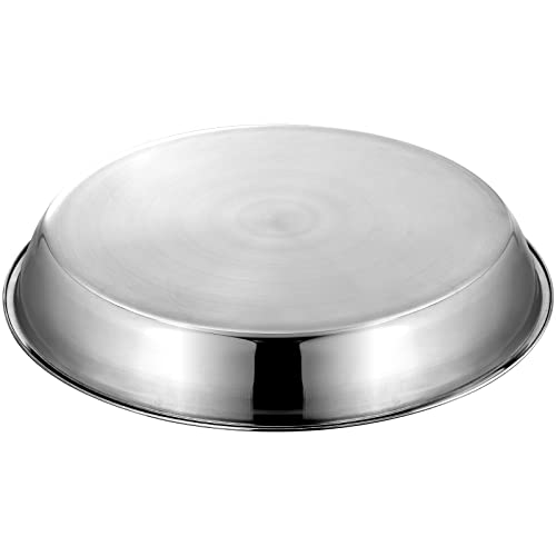 Elsjoy 4 Pack 13 Inch Stainless Steel Pizza Pan, Deep Round Baking Pan Large Pizza Baking Tray, Heavy-Duty Pizza Dish Non-Stick Baking Sheet for Oven, Dishwasher Safe