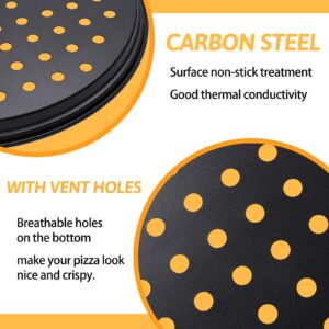 HomeMall 3 Pcs Pizza Crisper Trays, Pizza Pan with Holes for Oven, Non-Stick Perforated Pizza Baking Set for Home Restaurant Hotel Use, 9.6 Inch /11 Inch/12.6 Inch