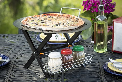 TableCraft BBQ Round Pizza Grilling Tray, Medium,Steel