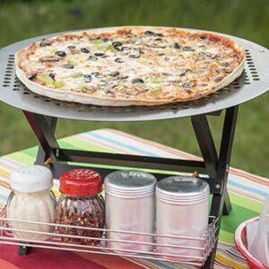 TableCraft BBQ Round Pizza Grilling Tray, Medium,Steel