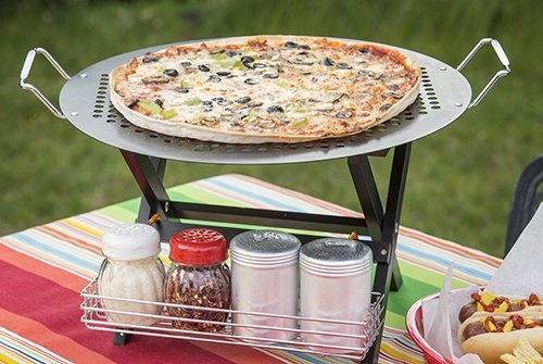 TableCraft BBQ Round Pizza Grilling Tray, Medium,Steel