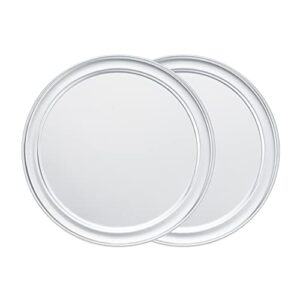 Norjac Wide-Rim Pizza Pan, 14 Inch, 2 Pack, Restaurant-Grade, 100% Solid Aluminum, Baking Pan, Oven-Safe, Rust-Free.