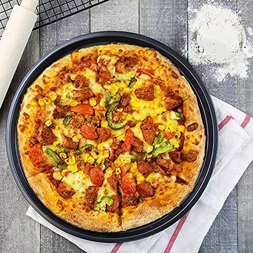 Pizza Pan with holes -Nonstick Carbon Steel Pizza Pan, Pizza pans，Pizza Tray Bakeware Perforated Round For Home Kitchen - PROFESSIONAL CLASS 32.5CM Diameter 12 3/4" INCHES with Fast Crisp Technology