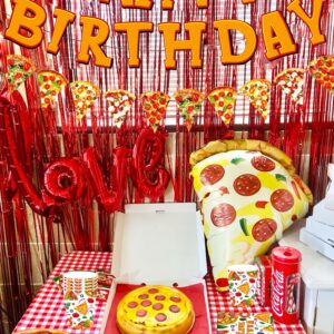 Roaring Good Time 12 PCS Pizza Party Favor Boxes Pizza Goodie Gift Treat Bags Pizza Themed Birthday Party Supplies Pizza Party Decoration Pizza Party Favor Bags