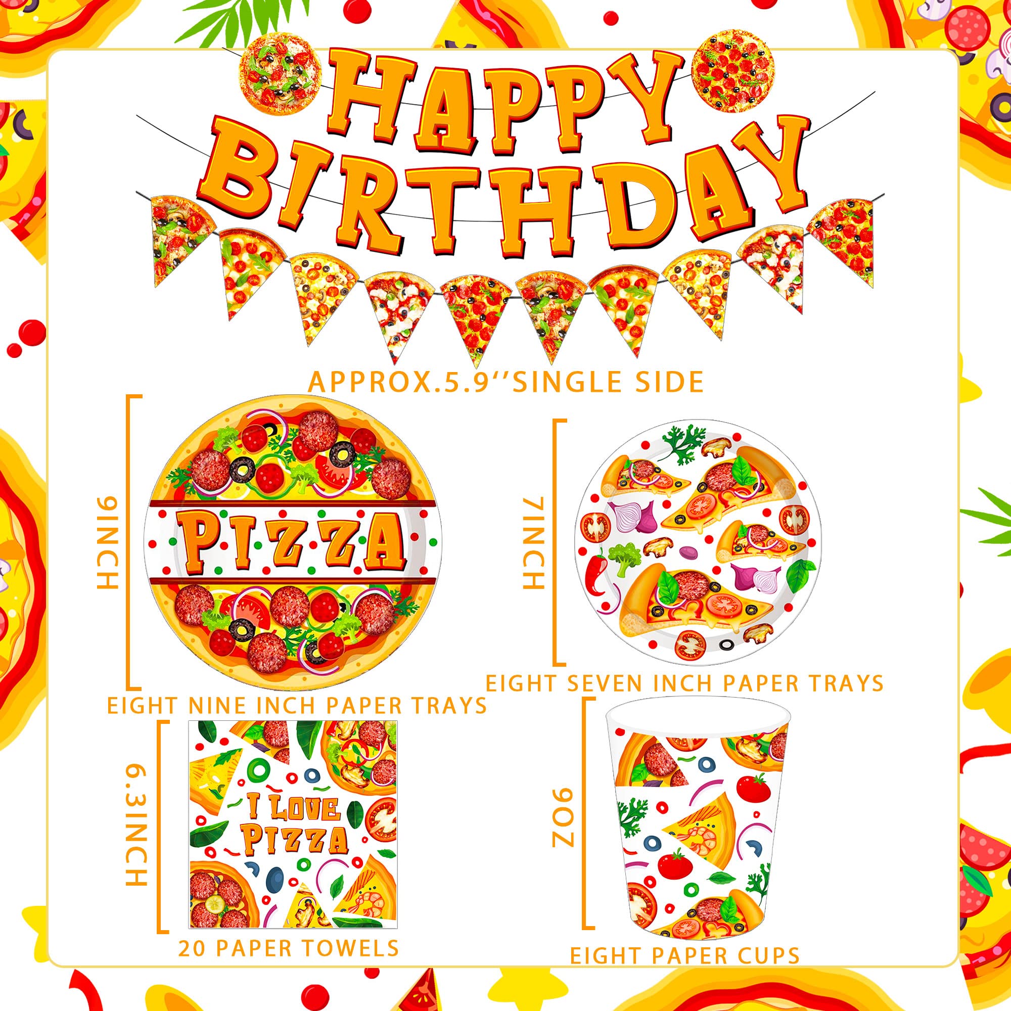 Roaring Good Time 12 PCS Pizza Party Favor Boxes Pizza Goodie Gift Treat Bags Pizza Themed Birthday Party Supplies Pizza Party Decoration Pizza Party Favor Bags