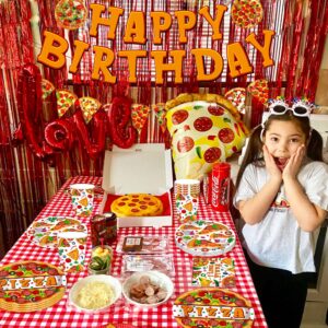 Roaring Good Time 12 PCS Pizza Party Favor Boxes Pizza Goodie Gift Treat Bags Pizza Themed Birthday Party Supplies Pizza Party Decoration Pizza Party Favor Bags