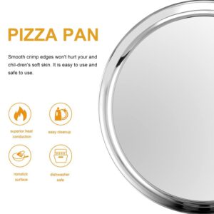 Velaze Pizza Pan 12 Inch,4 Pack Stainless Steel Pizza Tray Dishwasher and Microwave Safe,Pizza Container Round Bakeware for Oven Pure Food-Grade, Sturdy and Rust Free