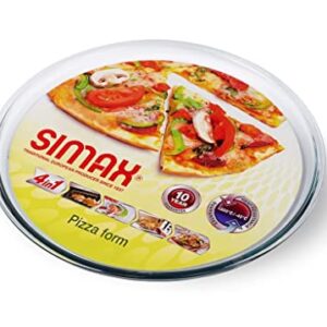 Simax Glass Pizza Pan for Oven, Borosilicate Glass Pizza Tray for Oven, 12.5 Inch Pizza Pans, Pizza Plates, Pizza Tray Oven Pan, Round Pizza Pans Baking Sheet, Non Stick Pizza Pan 12.5 Inch