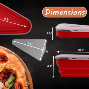 Pizza Storage Container Collapsible | Burguer Holder | With 5 Serving Trays | Improved | Pizza Slice Container | Silicone Collapsible Reusable Microwavable & Dishwasher Safe | Leftover Slice Container