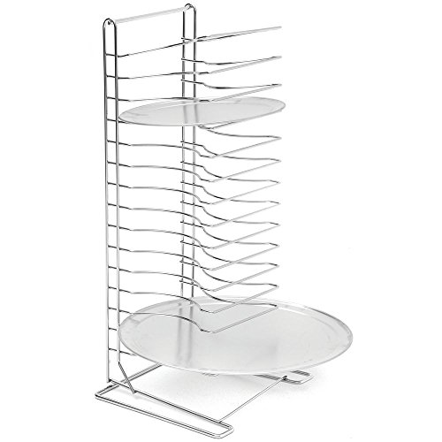 American Metalcraft 19029 Chrome-Plated Steel Standard Pizza Rack, 15 Slots, Silver