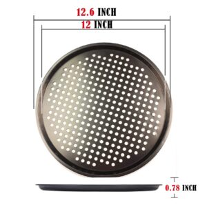 FVLFIL enenfeifei Pizza Pans With Holes 12 Inch Bottom in Diameter Pizza Pan Dishwasher Safe Perfect Results Premium Non-Stick Bakeware Pizza Crisper Pans (1 Pack)