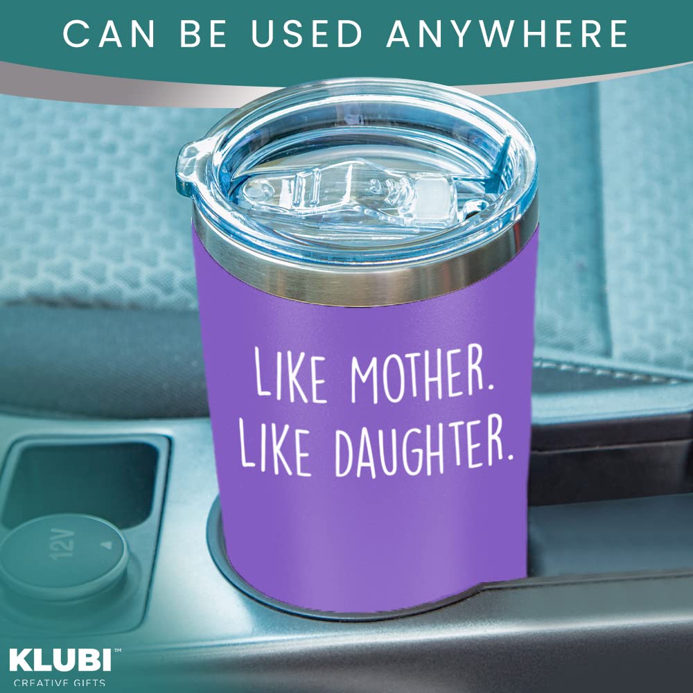 Mom Gifts From Daughter- Like Mother Like Daughter 20oz Coffee Travel Tumbler/Mug Purple - Funny Gift Idea for Mom, Mothers Day, Her, Unique, Best, Birthday, Presents