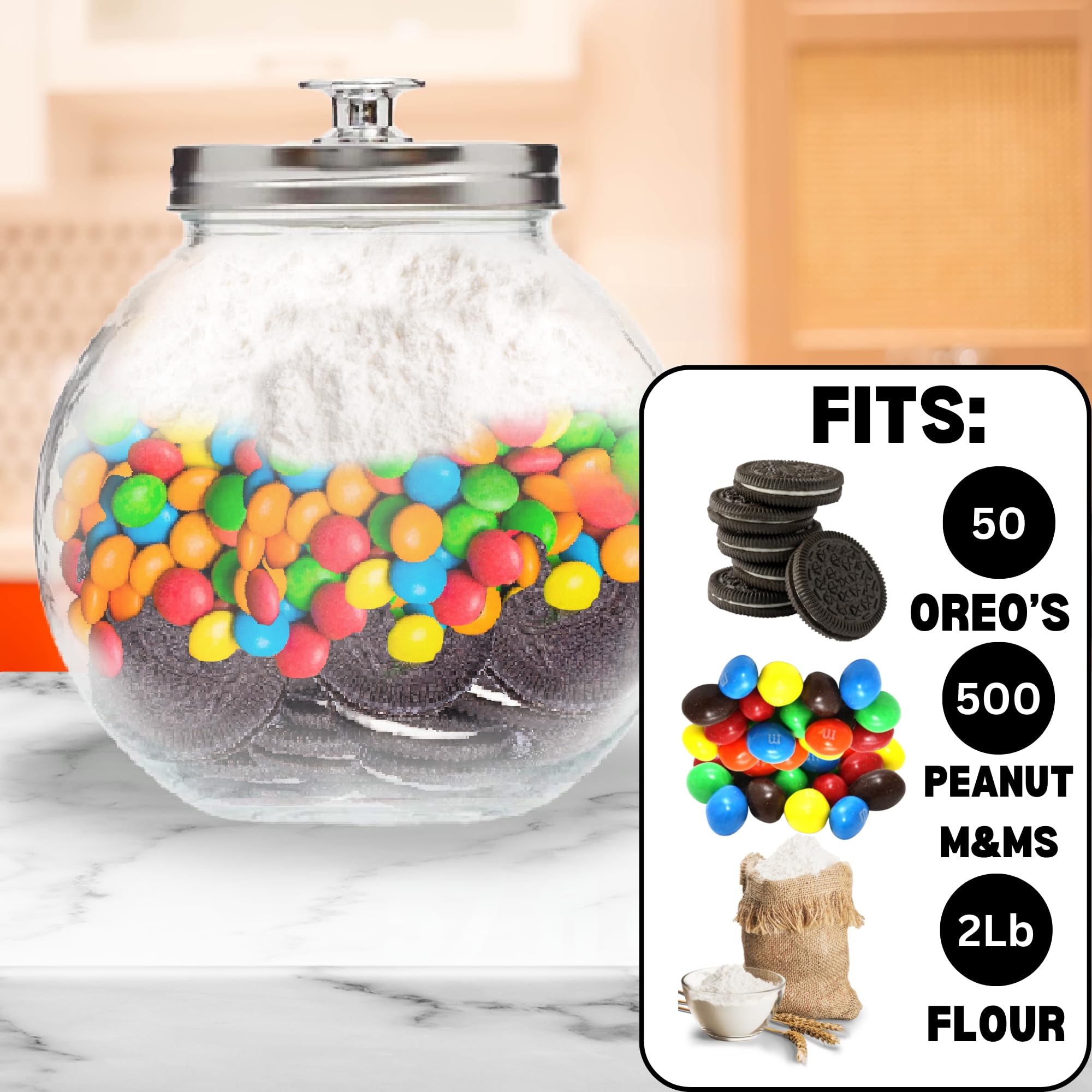 57oz / 1.7L - Airtight Glass Candy Jar Cookie Jar - Cookie Jars with Lids / Candy Jars with Lids Apothecary Jars – Laundry Room Laundry Pods Container Laundry Storage Organizer Laundry Pod Container