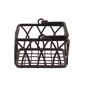 Spectrum Diversified Twist Sugar & Sweetener Holder Sugar Packet Basket, Coffee Accessories for Restaurants & Homes, Tea Bag Holder & Coffee Station Organizer, Black