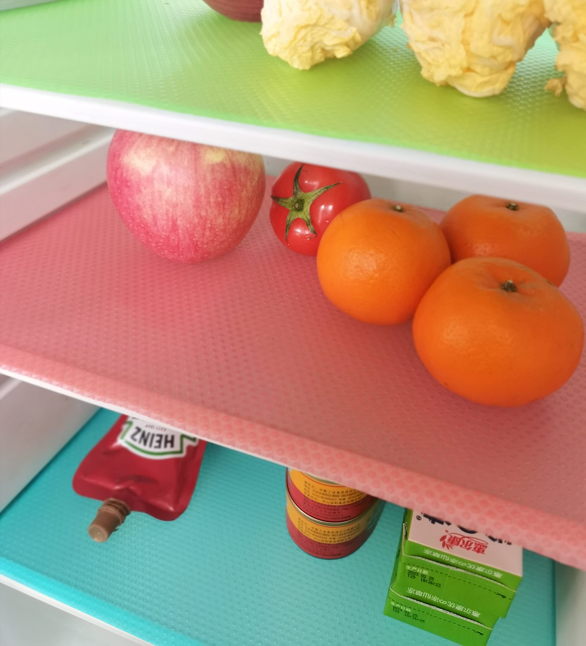 6 Pcs Refrigerator/Shelf Liner Refrigerator mats Cabinet Liner Shelf Liners for Kitchen cabinets Refrigerator Shelf Liners for Glass Shelves Plastic Shelf/Drawer Liner