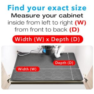 Xtreme Mats - Waterproof Under Sink Mat Shelf Liner Cabinet Liner for Kitchen & Laundry Cabinets (Gray 34" 1/4 x 22 1/4) Kitchen Cabinet Shelf Protector Flexible Under Kitchen Sink Drip Tray Liner