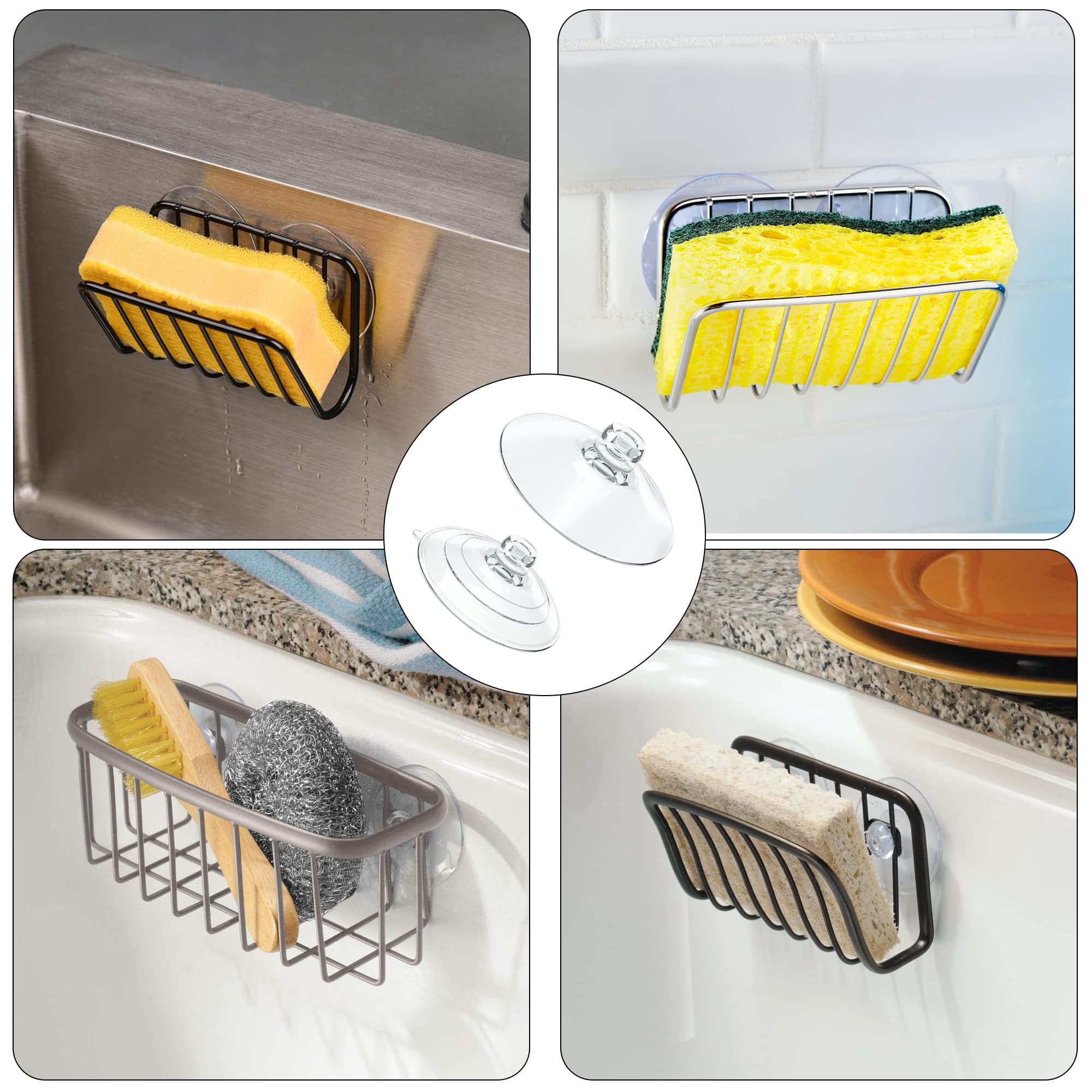 Sponge Holder Suction, Replacement Suction Cups for Sponge Holder, Kitchen Sink Caddy Suction Cup, suction cups for sink caddy