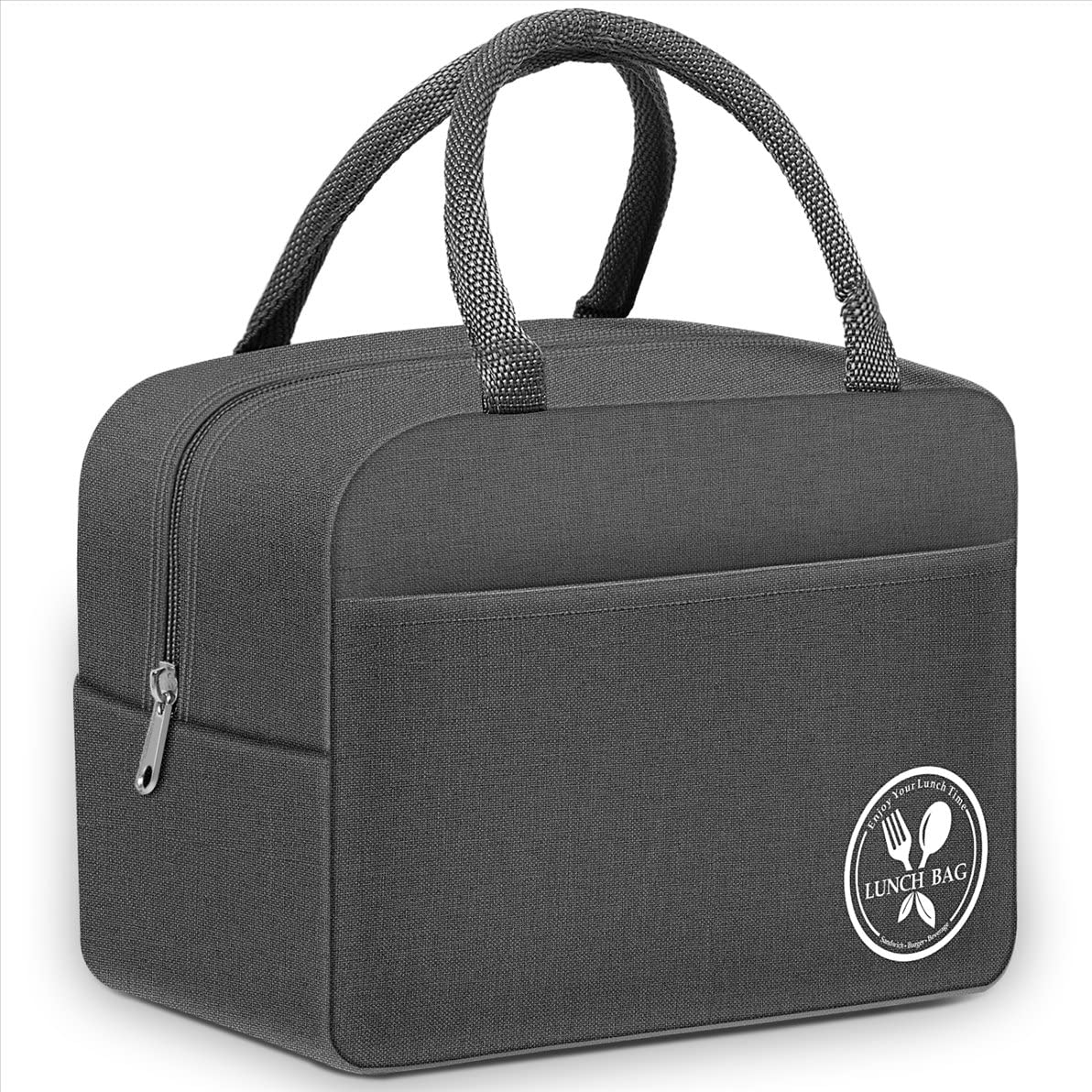 AURUZA 11L 20Cans Insulated Lunch Bag for Women Men, Reusable Lunch Box for Office Work Picnic Beach Travel, Leakproof Soft Cooler Tote Bag Freezable Lunch Bag for Adult (Gray)