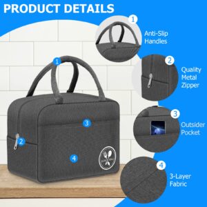 AURUZA 11L 20Cans Insulated Lunch Bag for Women Men, Reusable Lunch Box for Office Work Picnic Beach Travel, Leakproof Soft Cooler Tote Bag Freezable Lunch Bag for Adult (Gray)