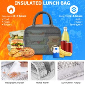 AURUZA 11L 20Cans Insulated Lunch Bag for Women Men, Reusable Lunch Box for Office Work Picnic Beach Travel, Leakproof Soft Cooler Tote Bag Freezable Lunch Bag for Adult (Gray)