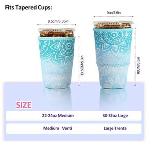 Patelai 4 Pieces Reusable Coffee Sleeve Cup Insulator for Cold Drinks Beverages and Holder for Most Coffee