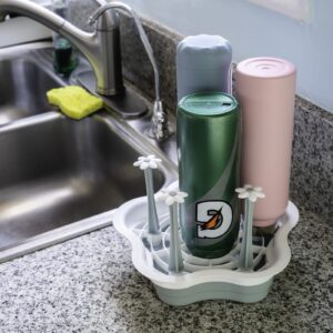 l-wash countertop drying rack - ideal for insulated water bottles, drinking glasses, sports bottles, tumblers, mugs