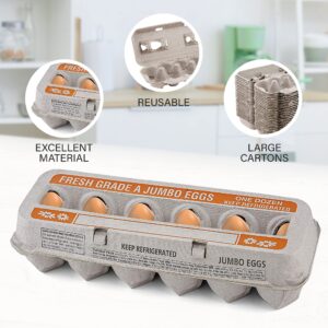 Jumbo Egg Cartons Holds 12 Eggs Printed Natural Pulp - 1 Dozen Large - Strong Sturdy Material Perfect For Storing Extra Eggs - by MT Products (15 Cartons) - Made in The USA