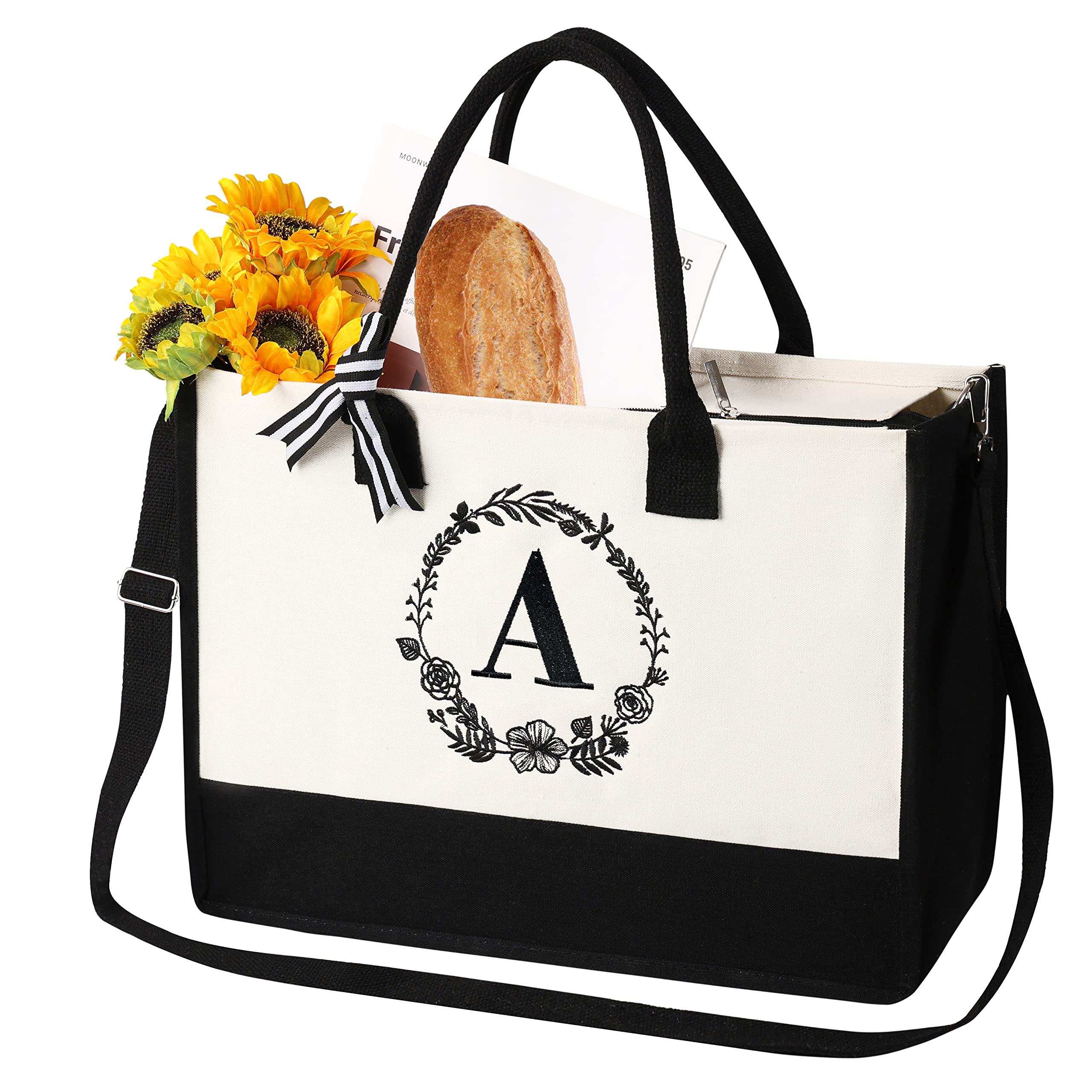 personalized bags for women,Tote Bag For Women,Initial Tote Bag For Women, Personalized gifts for women, Bride Tote Bag, monogrammed gifts for women, Tote Bag With Zipper A