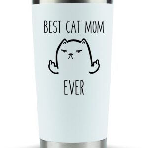 KLUBI Cat Mom Gifts for Women - Travel Mugs/Tumbler - 20oz Mug for Coffee/Tea-Funny Gifts for Cat Themed Things, Lovers, Crazy Cat Lady Gift