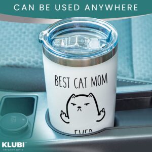 KLUBI Cat Mom Gifts for Women - Travel Mugs/Tumbler - 20oz Mug for Coffee/Tea-Funny Gifts for Cat Themed Things, Lovers, Crazy Cat Lady Gift