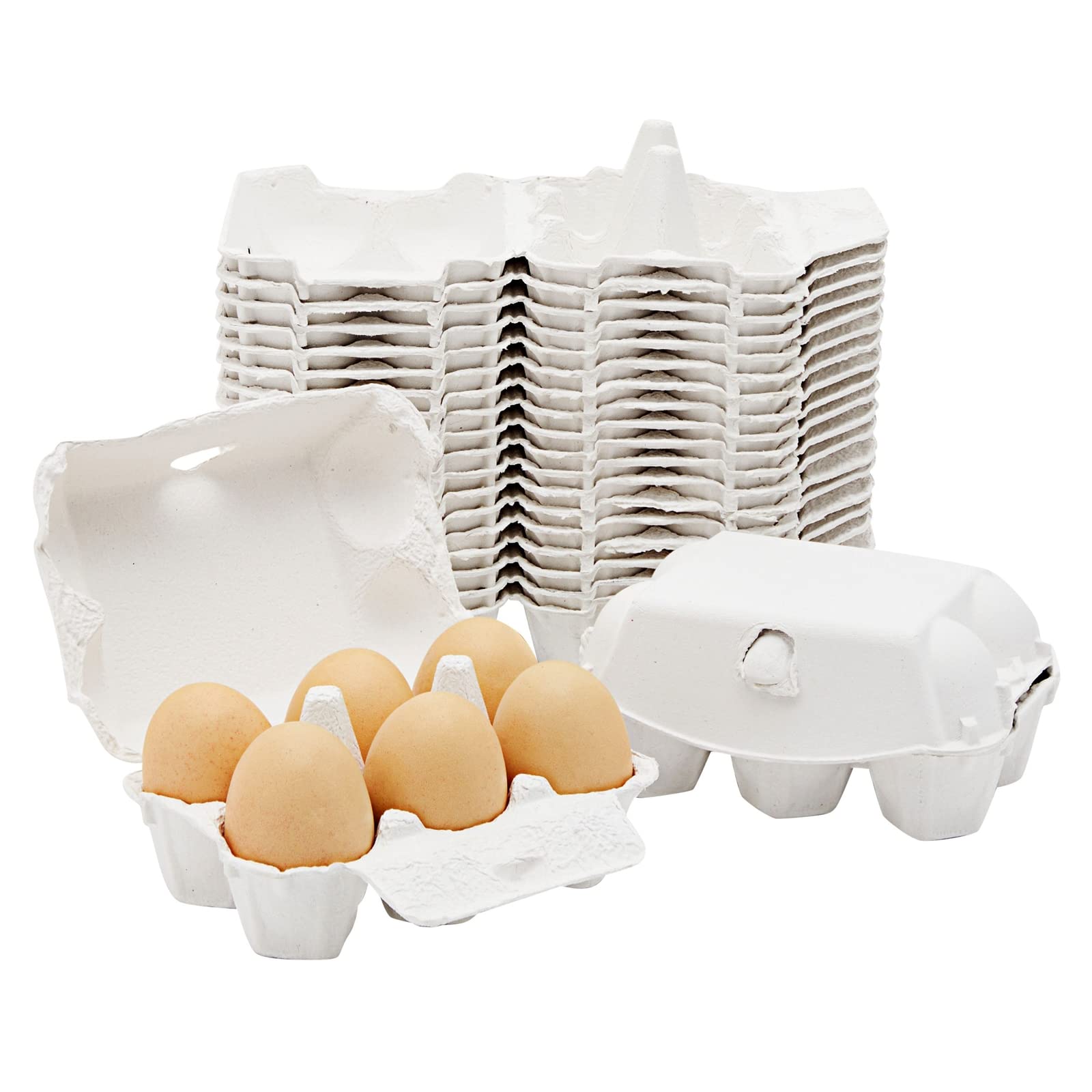 Juvale - Empty Egg Cartons (20 Pack), Half Dozen, White