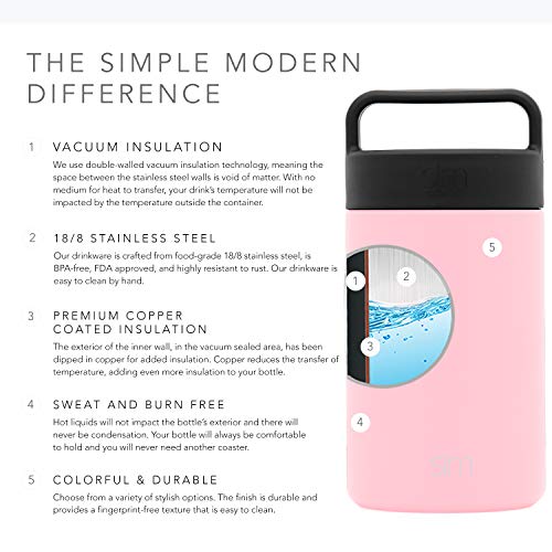 Simple Modern Food Jar Thermos for Hot Food | Reusable Stainless Steel Vacuum Insulated Leak Proof Lunch Storage for Smoothie Bowl, Soup, Oatmeal | Provision Collection | 12oz | Blush