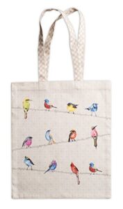 maison d' hermine tote bag 100% cotton reusable grocery bag for work beach travel shopping lunch perfect for gifts men women (birdies on wire)