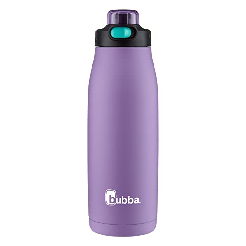 Bubba Radiant Vacuum-Insulated Stainless Steel Water Bottle with Leak-Proof Lid, Rubberized Water Bottle with Chug Cap, Keeps Drinks Cold up to 12 Hours, 32oz Dark Lavender