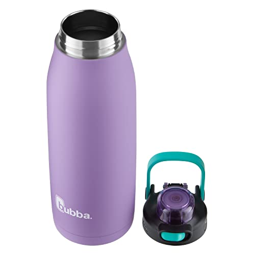 Bubba Radiant Vacuum-Insulated Stainless Steel Water Bottle with Leak-Proof Lid, Rubberized Water Bottle with Chug Cap, Keeps Drinks Cold up to 12 Hours, 32oz Dark Lavender