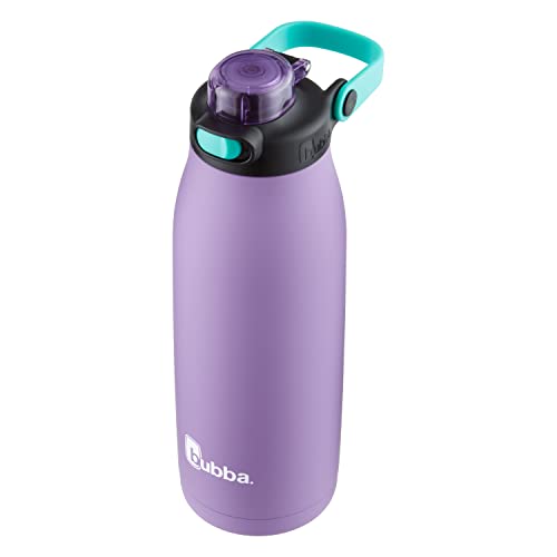 Bubba Radiant Vacuum-Insulated Stainless Steel Water Bottle with Leak-Proof Lid, Rubberized Water Bottle with Chug Cap, Keeps Drinks Cold up to 12 Hours, 32oz Dark Lavender