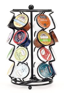 k-cup coffee pod storage spinning carousel holder - 24 ct, black