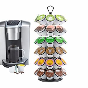 rice rat k-cup storage coffee capsules pod holder carousel capsule display storage for k-cup（54 pods-6 tiers）