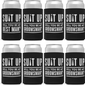 Groomsmen, Best Man Proposal Can Coolers - Will You Be My Groomsman? Bachelor Gifts - 8 Pack