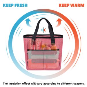 FITHOME Small Insulated Lunch Bags for Women, Leakproof Lunch Box for Women and Men, Reusable Thermal Lunch Tote Cooler, Adults Fashion Lunch Bags for Work/Picnic/Travel