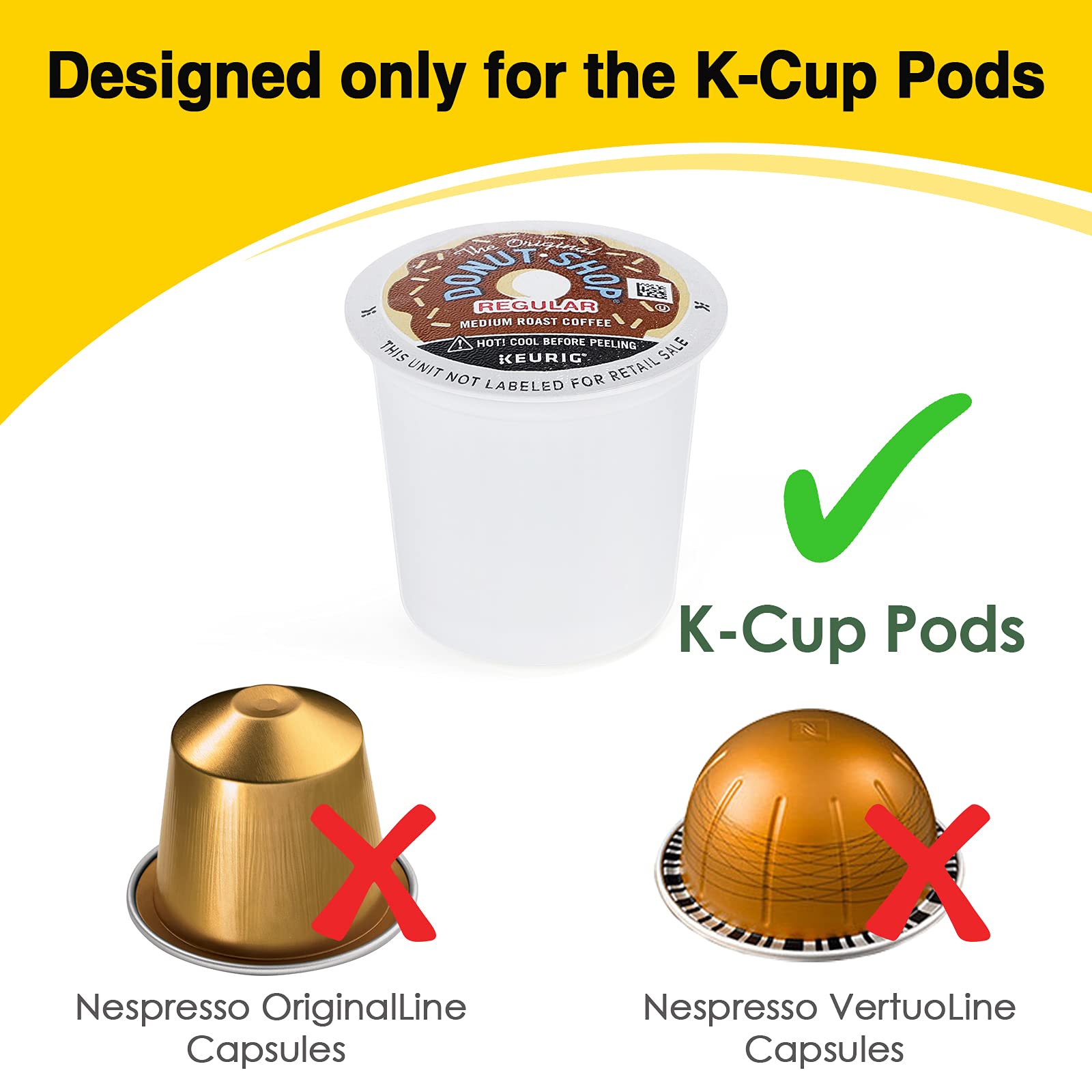 Aredpoook K Cup Coffee Pod Holder, Space Saving K Cup Holder, Acrylic Coffee Pod Storage for Keurig Kcups, Adhesive Coffee Pod Organizer, Compatible with 24 Kcup Pods Capsule